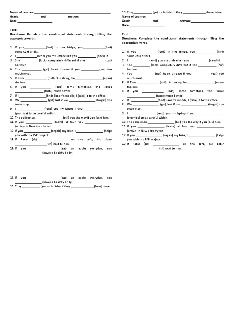 1st Conditional Quiz | PDF