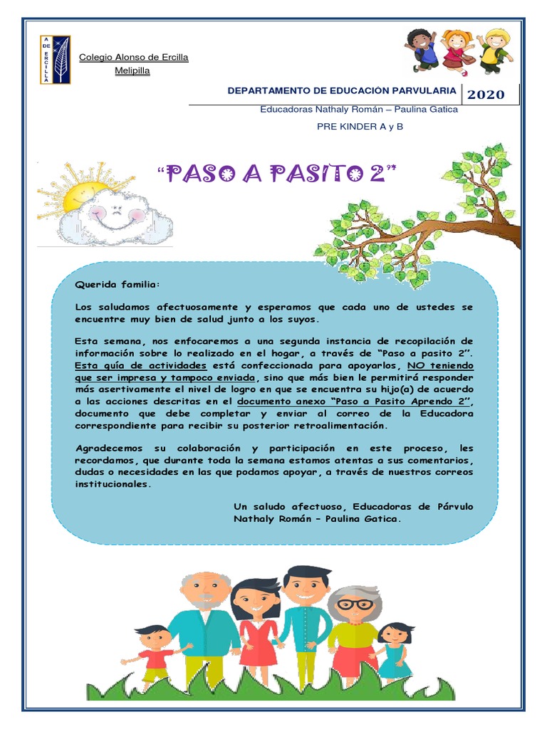 Guía Paso A Pasito 2-Pre Kínder | PDF