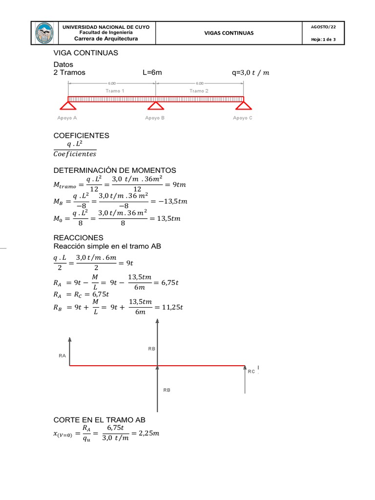 Viga Continuas 2022 | PDF