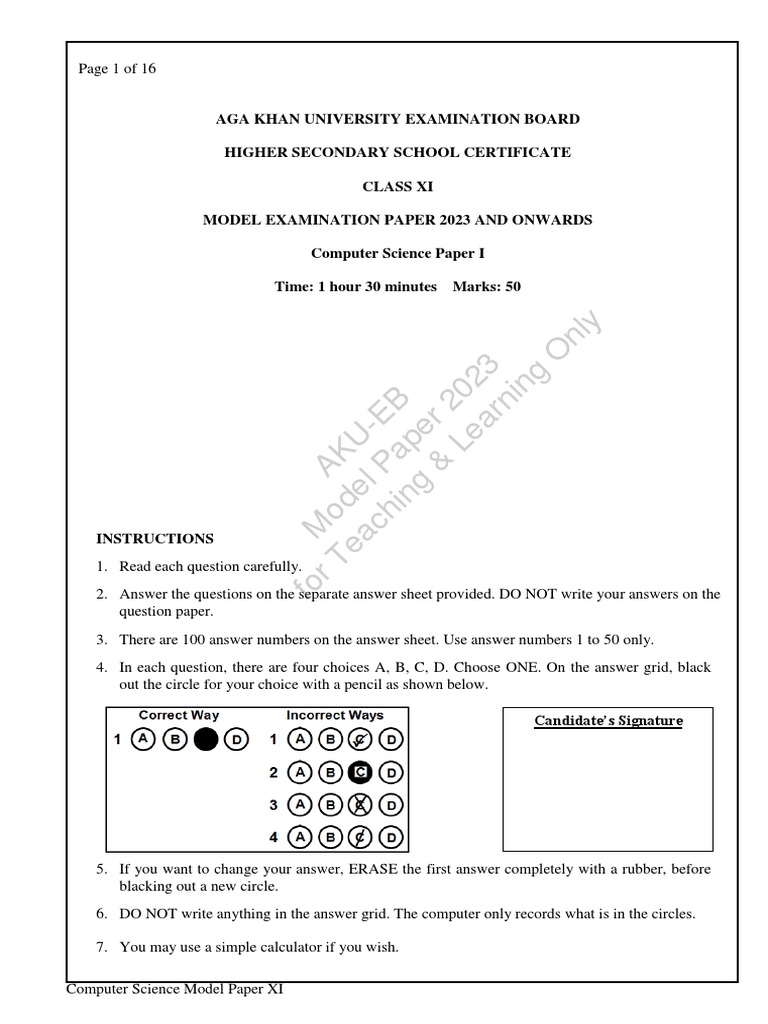 Computer Science Model Paper Xi Paper I Pdf Computer Data Storage Internet Protocol Suite