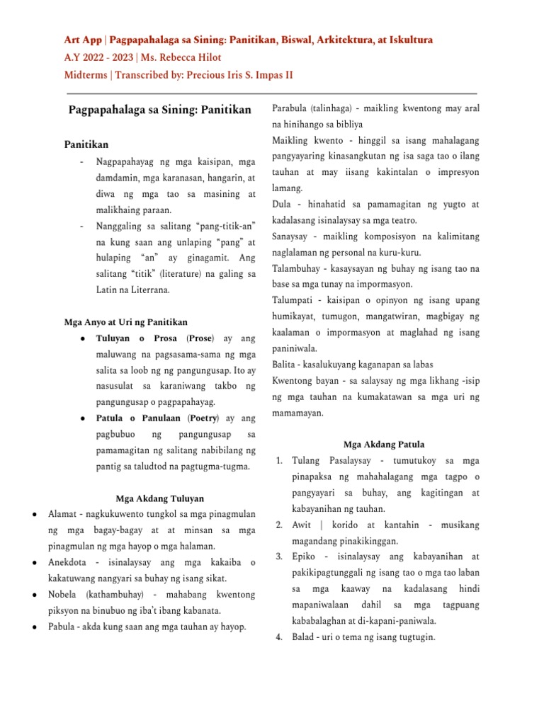 Midterm - Art App - Transes | PDF