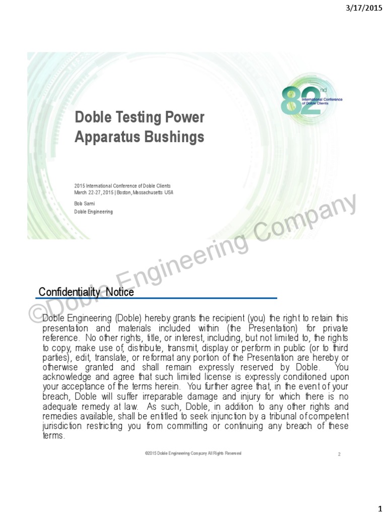 Bushing Power Factor Training PPT | PDF | Capacitor | Insulator ...