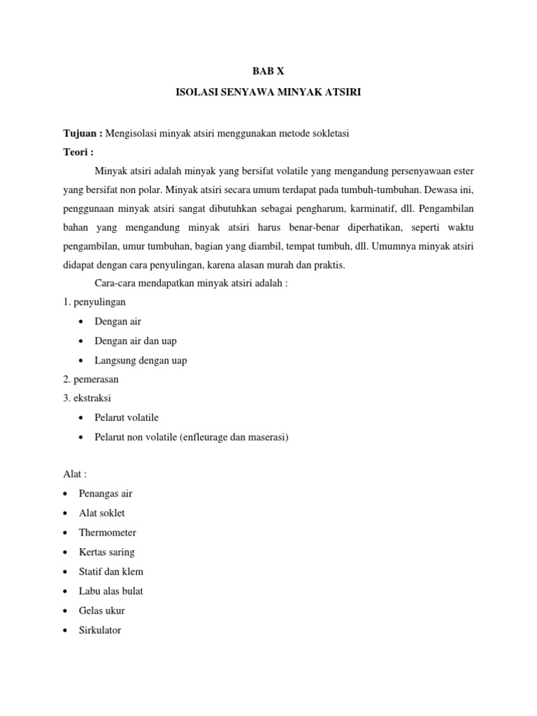 Isolasi Minyak Atsiri | PDF
