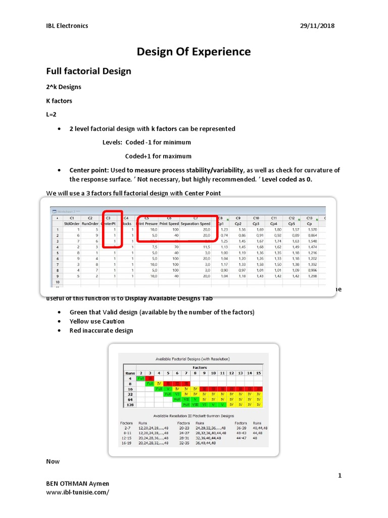 Full Factorial Design DOE.. | PDF | Errors And Residuals | Estimation Theory