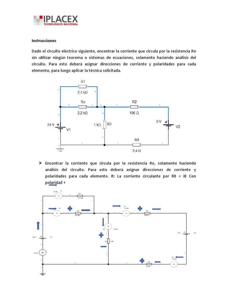 Determinación de la corriente en una resistencia mediante análisis de circuito | PDF