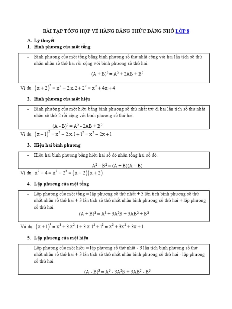 Bai Tap Hang Dang Thuc | PDF