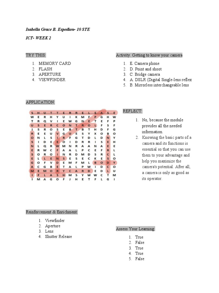 Camera Basics and Functions Guide | PDF