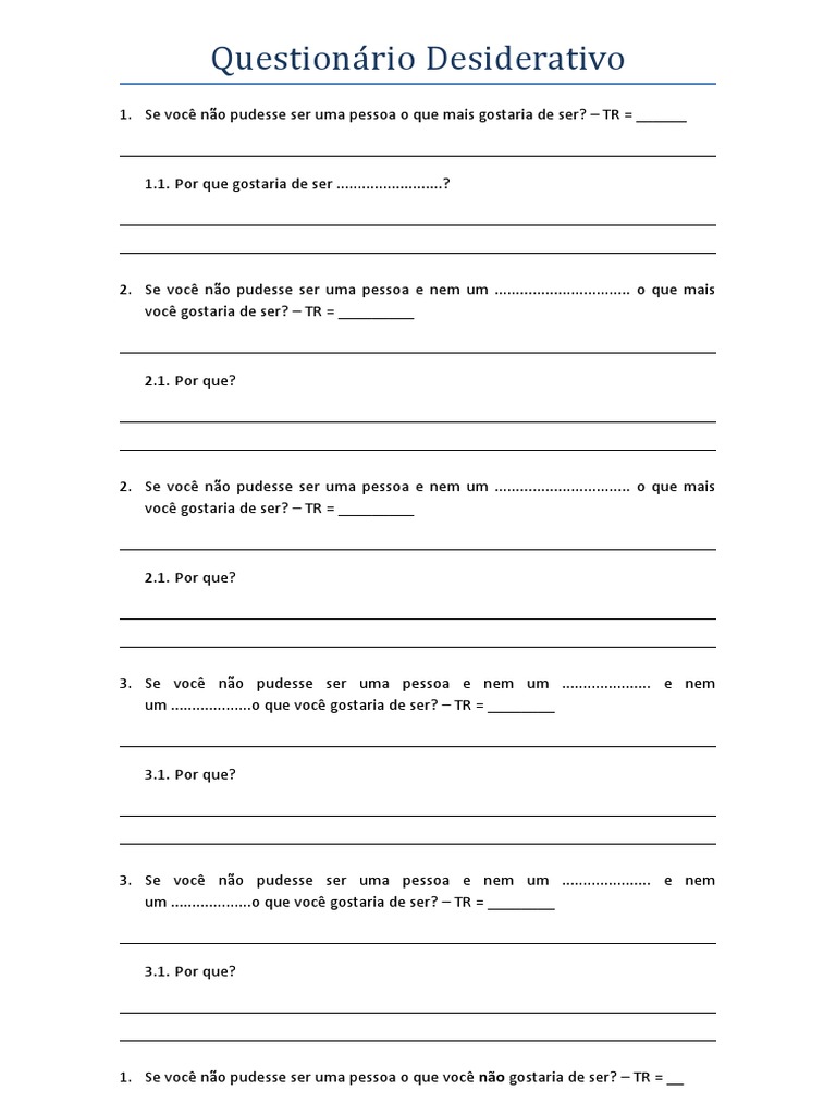 Questionário Desiderativo | PDF