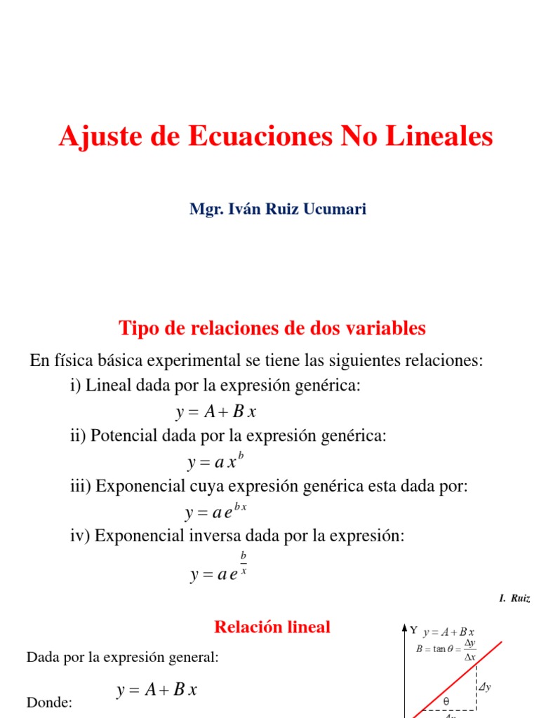 Ajuste de Ecuaciones No Lineales | PDF