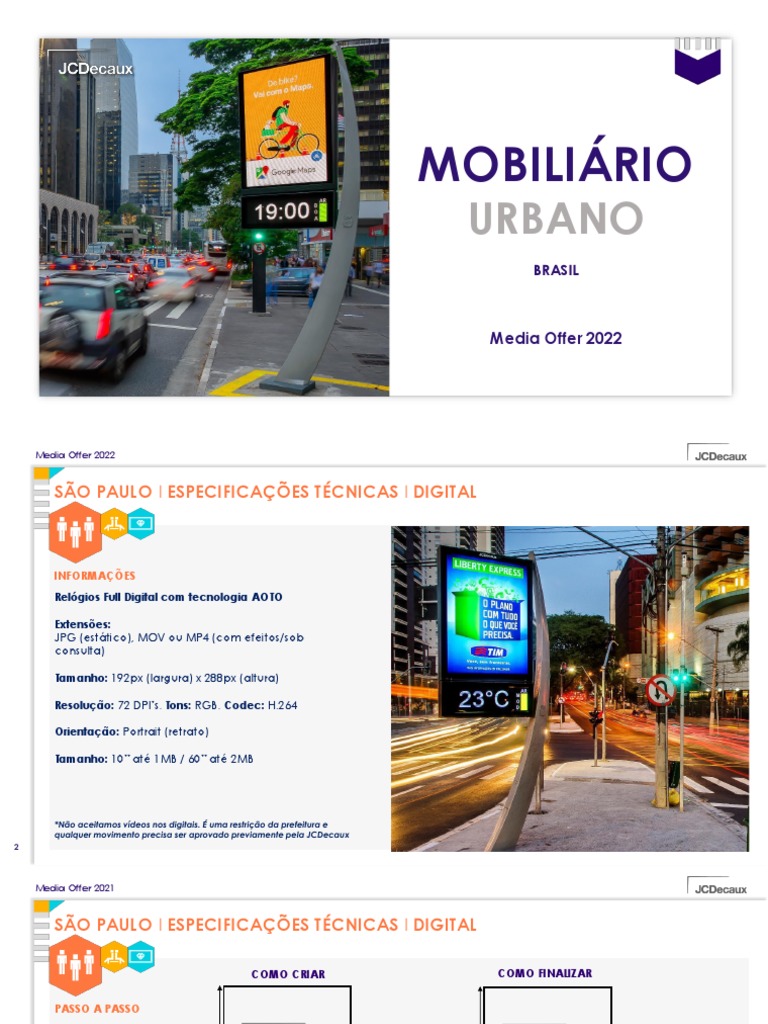 JCDecaux Brasil - Mobiliário Urbano - Relógios Digitais | PDF