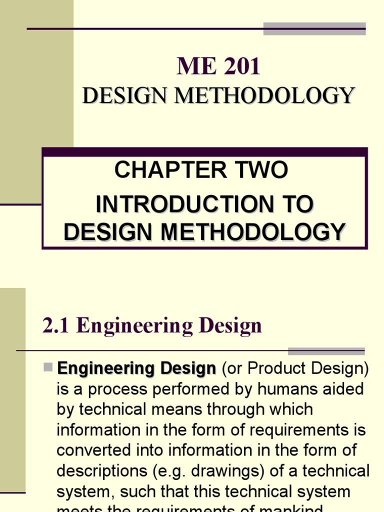 ME 201 - Chapter 2 - Introduction To Design Methodology | PDF | Design ...