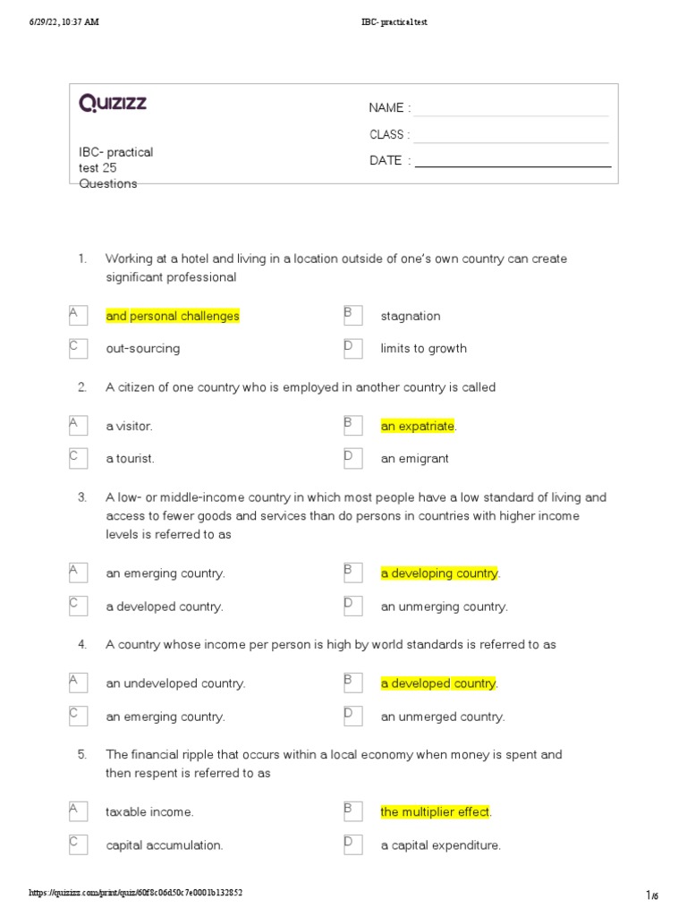 IBC Practical Test | PDF | Developing Country | Income