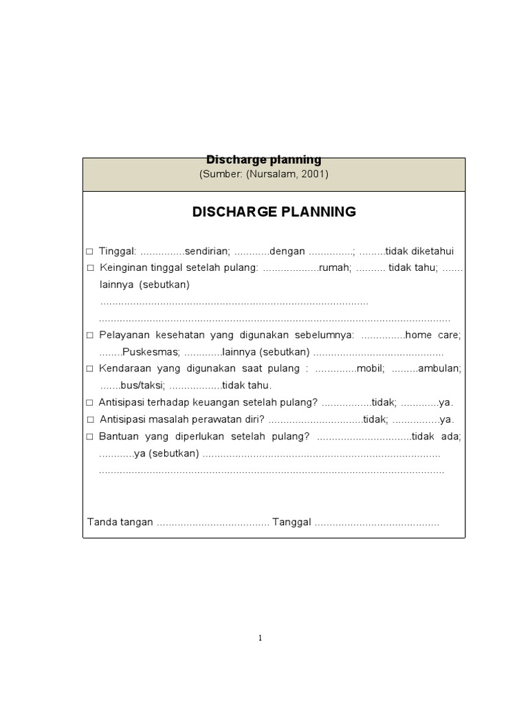 Buku Discharge Planning | PDF