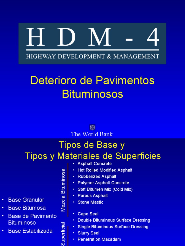 HDM-4 Deterioro Bituminosos | PDF | Metrología | Materiales