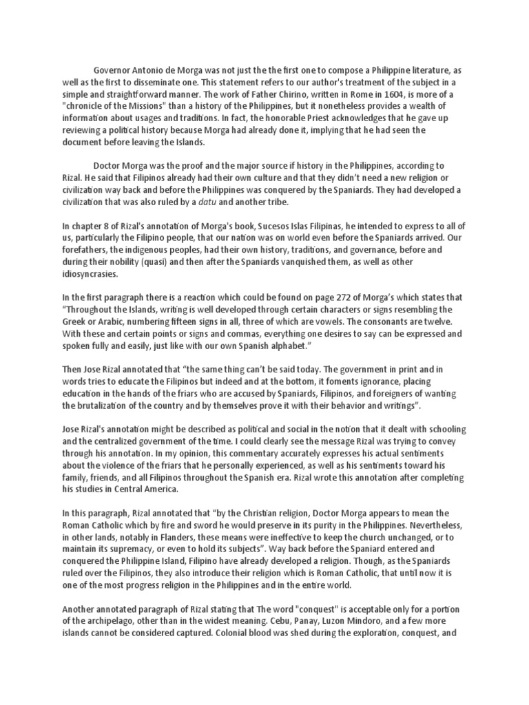 Rizals Annotations | PDF | Philippines | Spanish Empire