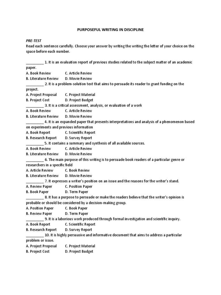 Purposeful Writing in Discipline Lesson Outline | PDF | Survey ...