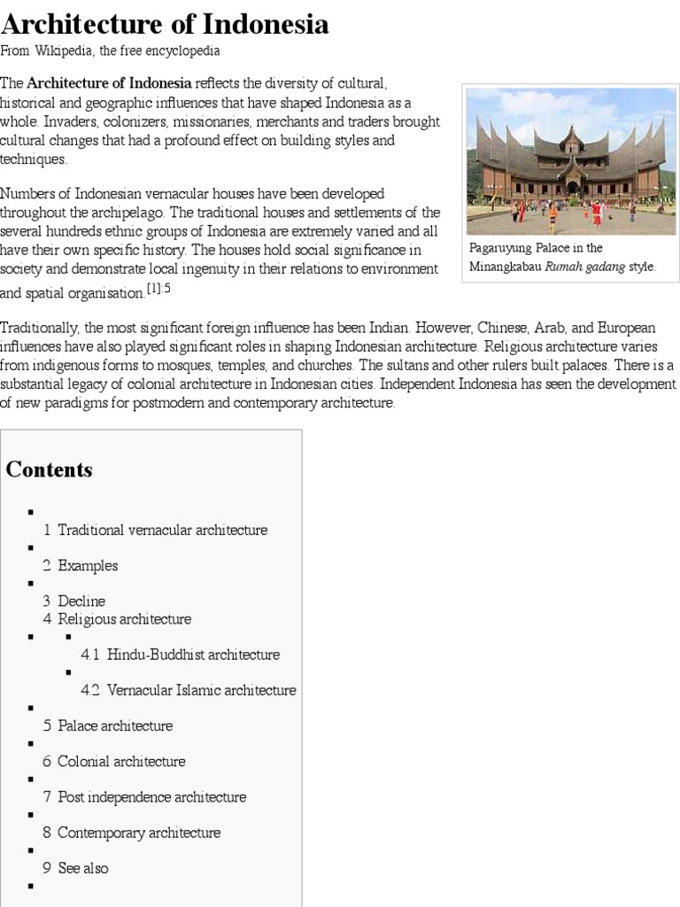Architecture of Indonesia | PDF | Economic Sectors | Indonesia