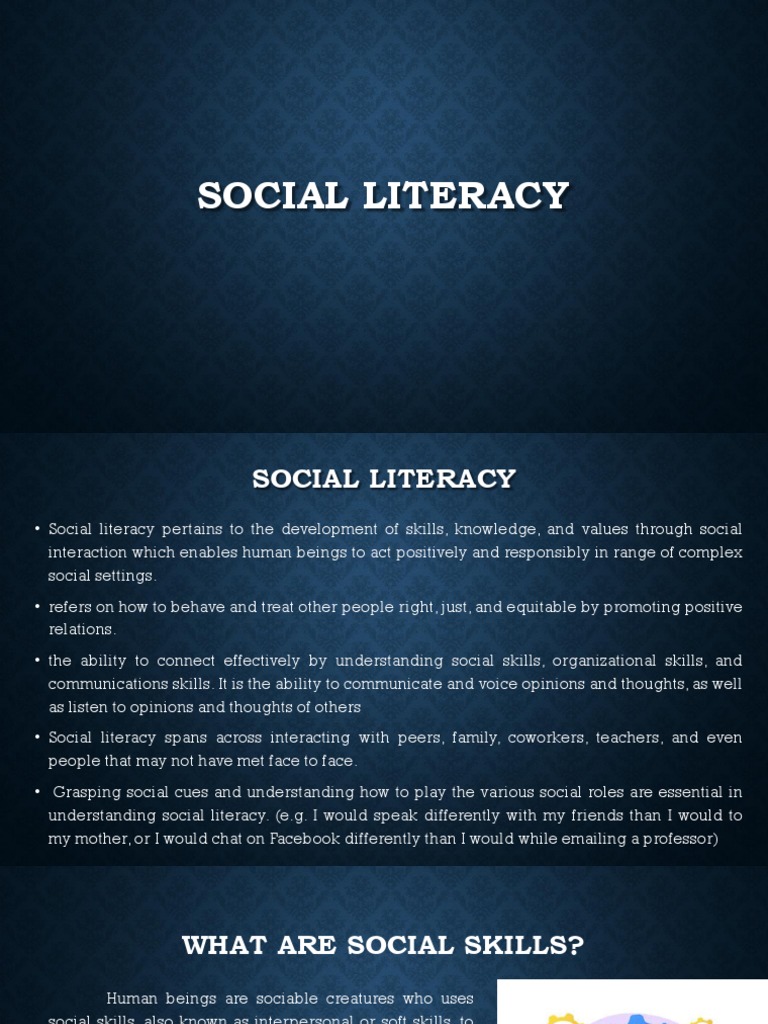 Educ 108 Social Literacy | PDF | Social Skills | Psychological Concepts