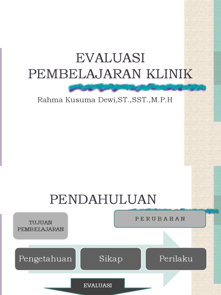 Evaluasi Pembelajaran Klinik | PDF | Karier & Perkembangan | Pengembangan Diri