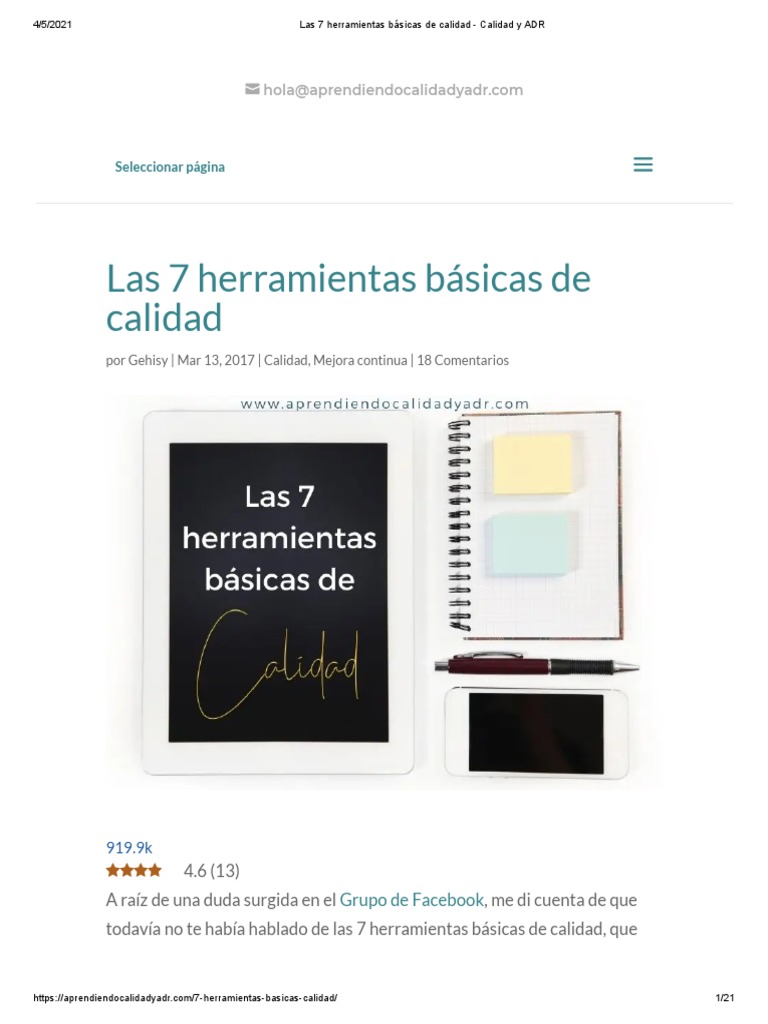Las 7 Herramientas Básicas de Calidad - Calidad y ADR | PDF ...