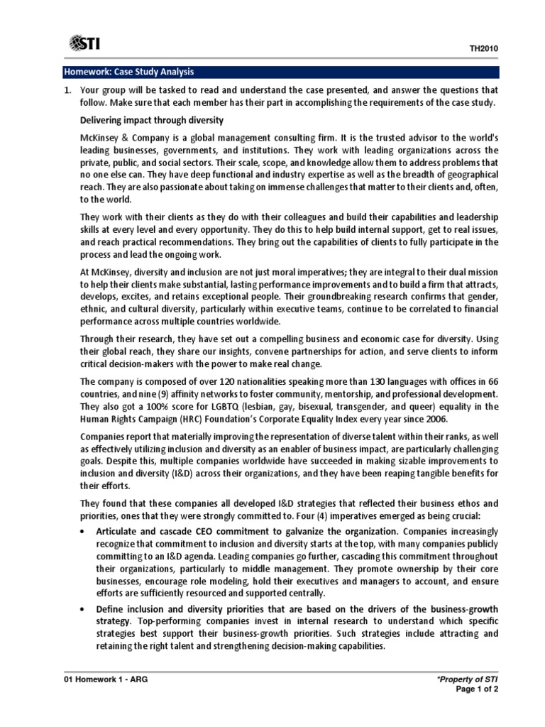 01 Homework 1-ARG | PDF | Mc Kinsey & Company | Human Rights Campaign