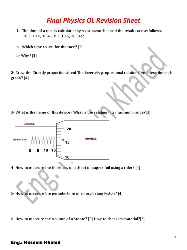 OL Revision HK | PDF | Radioactive Decay | Refraction