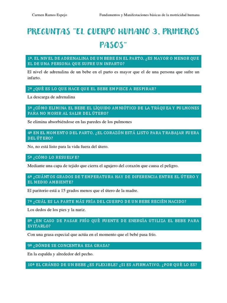 Preguntas Fundamentos | PDF | Mente | Anatomía