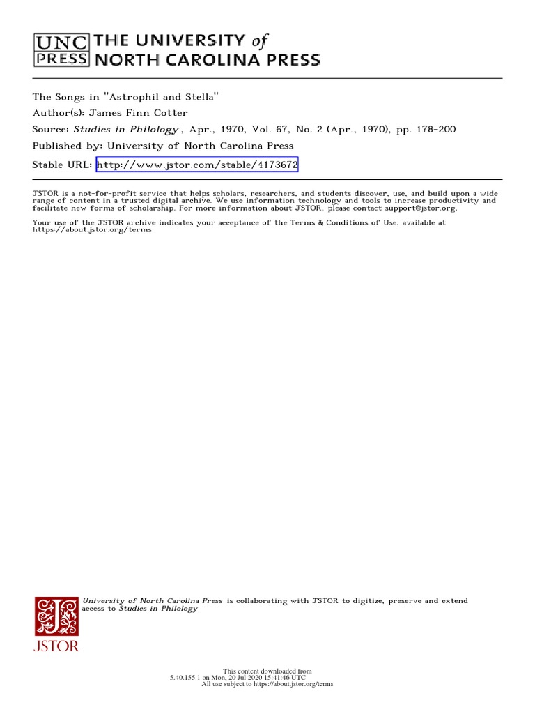 Songs in Astrophil and Stella | PDF | Poetry | Sonnets