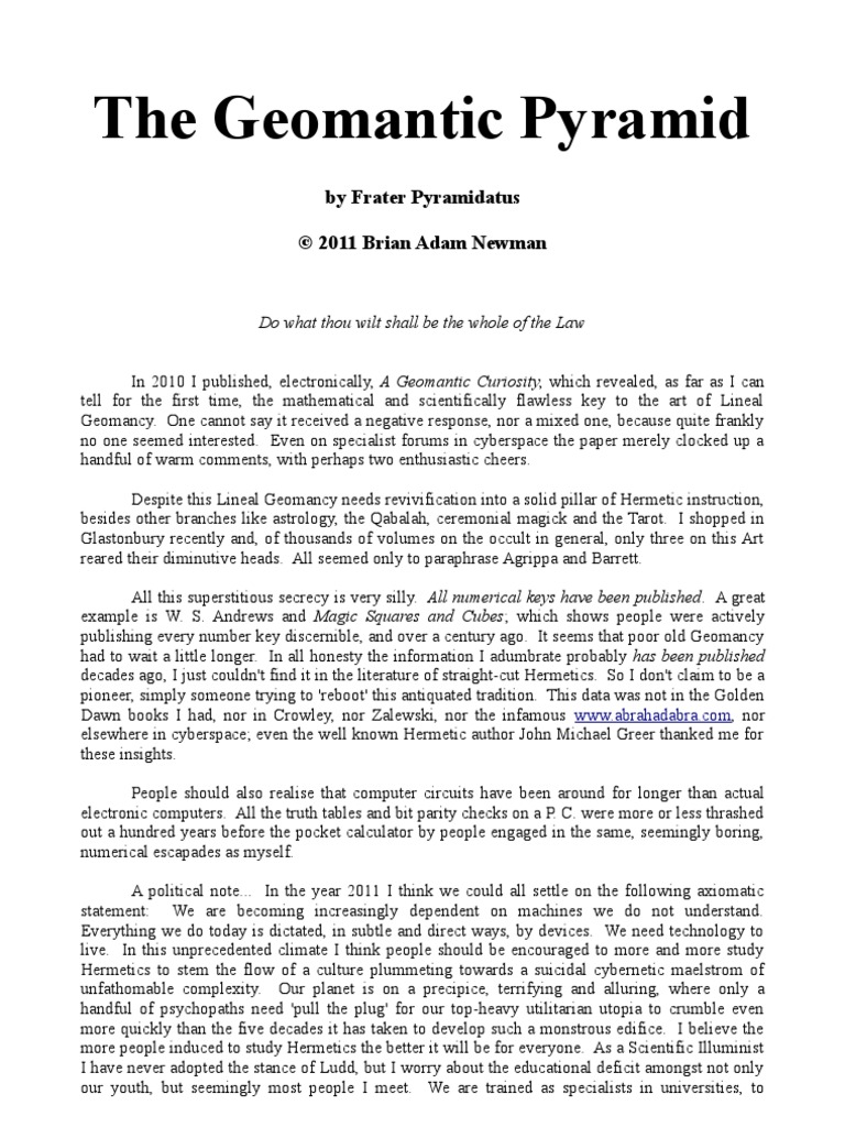 The Geomantic Pyramid, by Frater Pyramidatus | PDF | Tetrahedron ...