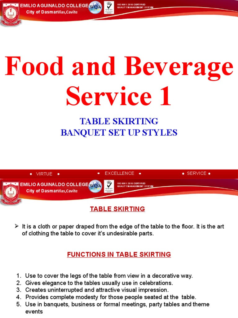 FBS 1 & 2 Table Skirting | PDF | Skirt | Quality Management