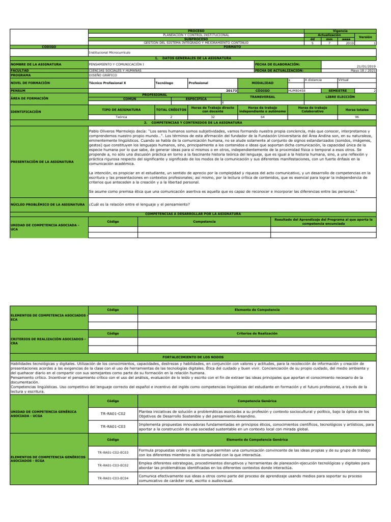 2 Pensamiento y Comunicación I | PDF | Comunicación | Pensamiento
