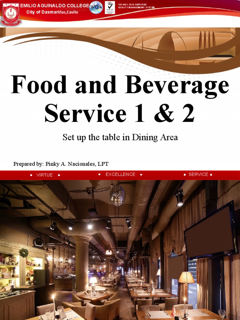 FBS 1 LESSON 3.1 Set Up The Table in Dining Area | PDF | Tableware | Champagne