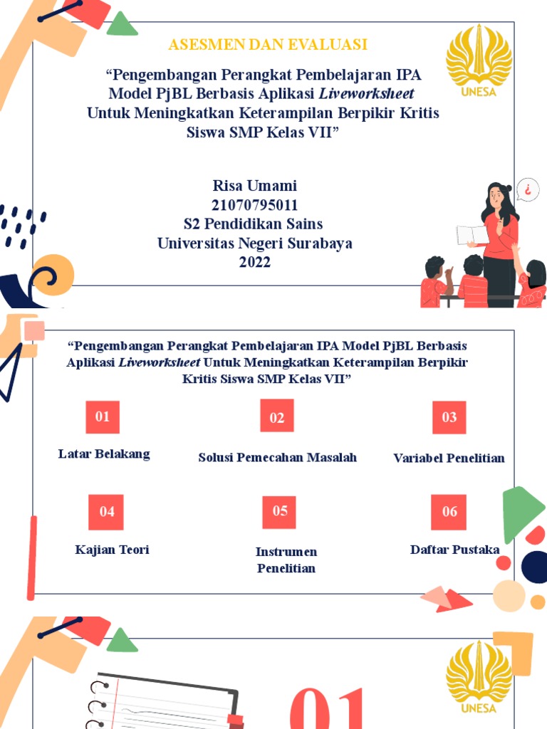 12 - Risa Umami - 21070795011 - PPT Asesmen Dan Evaluasi Thesis | PDF