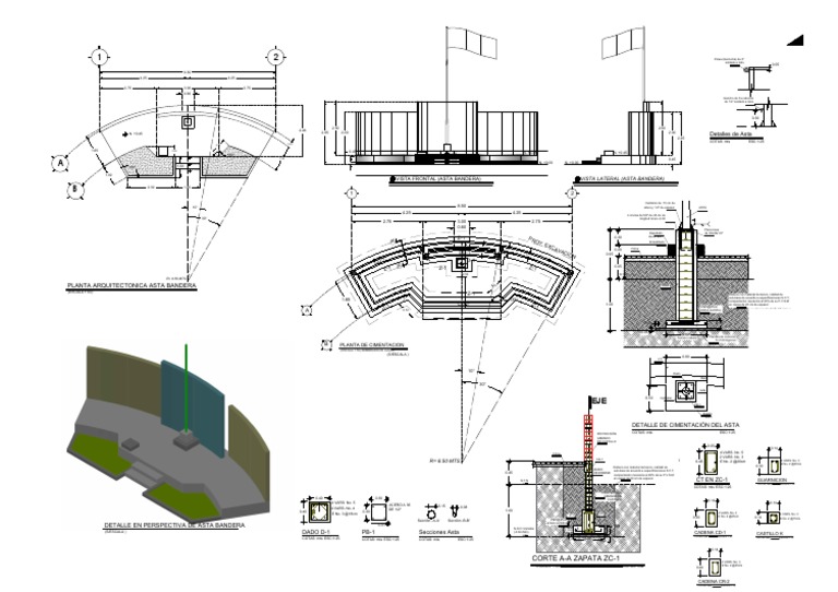 Asta Bandera Completa-Ab-04 | PDF | Ingeniería geotécnica | Componentes