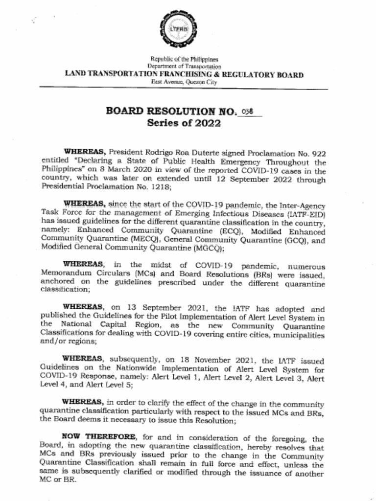 2022-038 Declaration of Health Emergency Until September 12 2022 BR ...