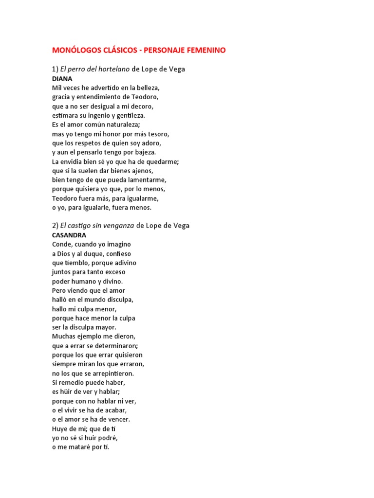 MONÓLOGOS | PDF | Amor | William Shakespeare