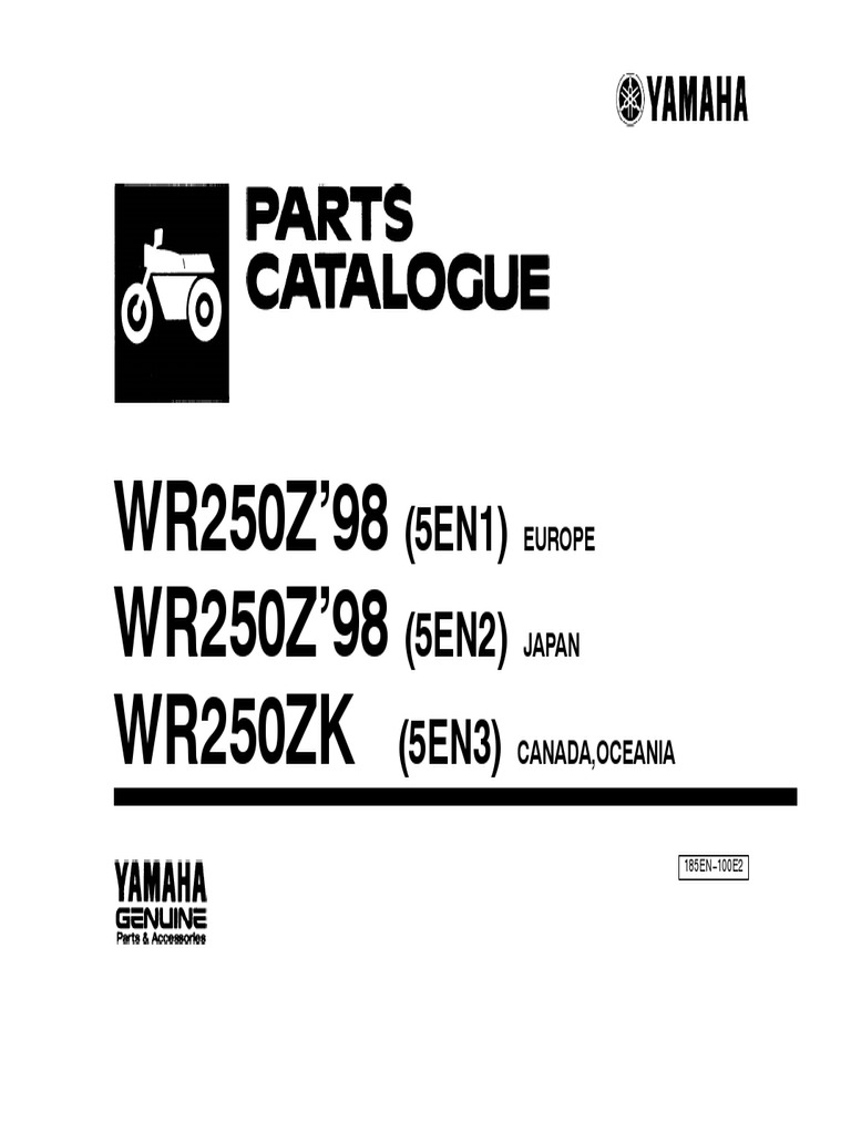 1998 WR250Z Parts Catalogue | PDF | Piston | Screw