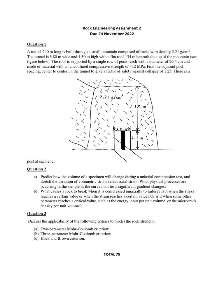 Rock Engineering Assignment: Tunnel Analysis | PDF | Teaching Methods & Materials | Technology ...