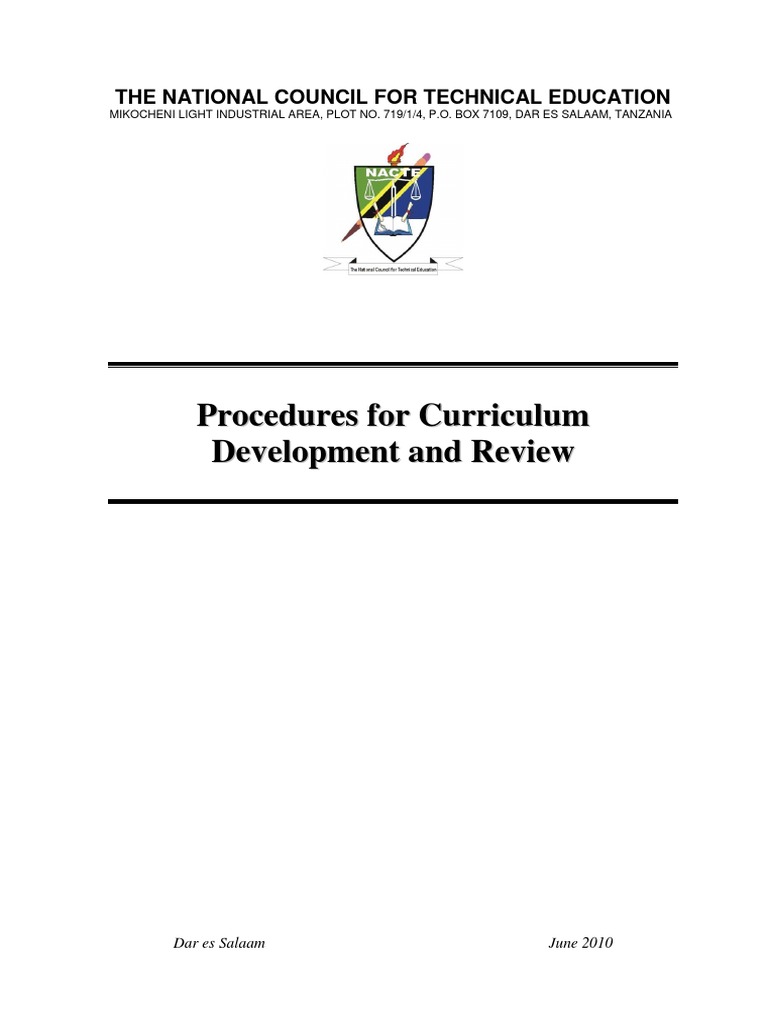 NACTE-Procedure Curriculum Development | PDF | Curriculum | Learning