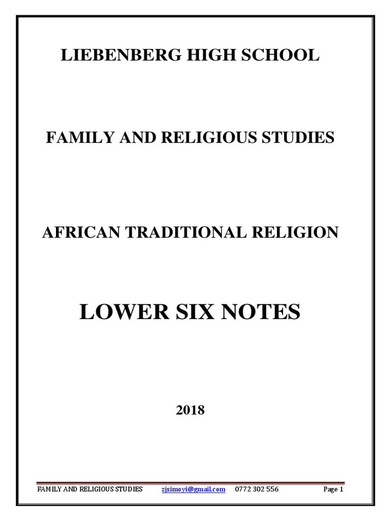 African Traditional Religion Edited-1-1 | PDF | God | Transcendence ...