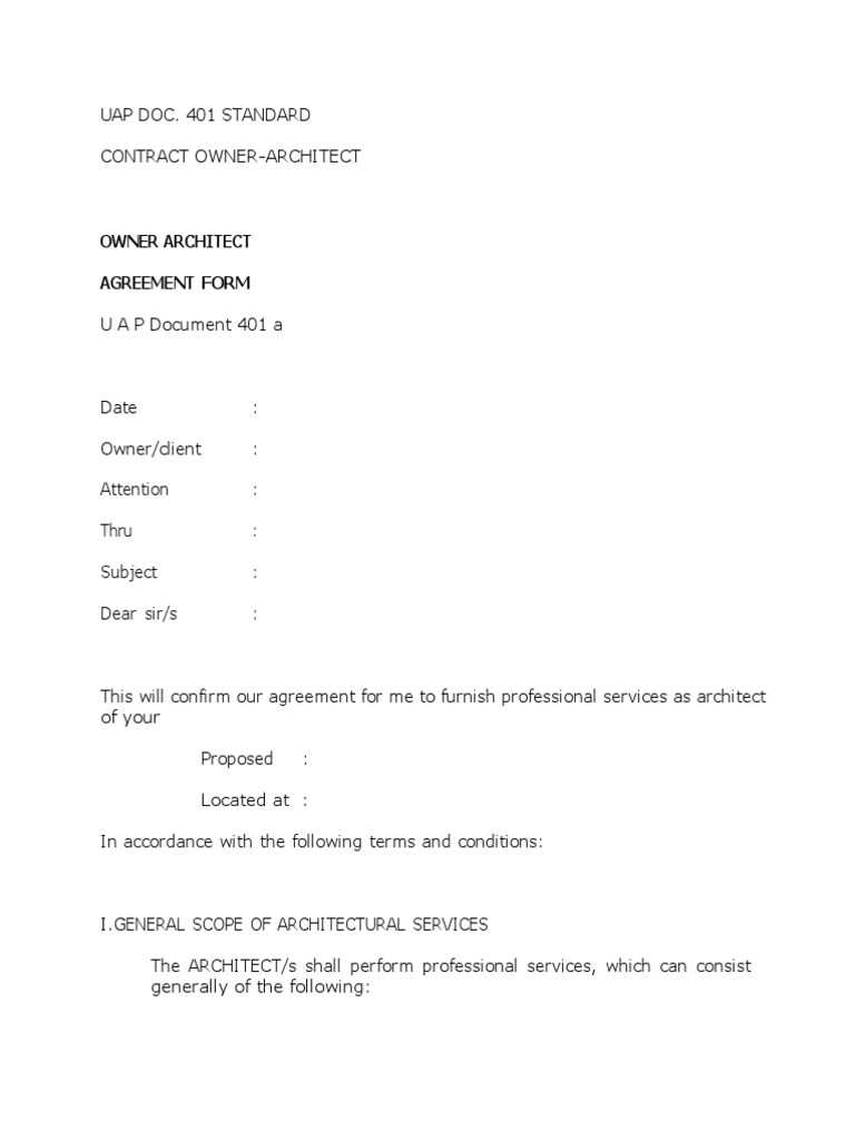 PDF Uap Doc 401 402 | Download Free PDF | Architect | Specification ...