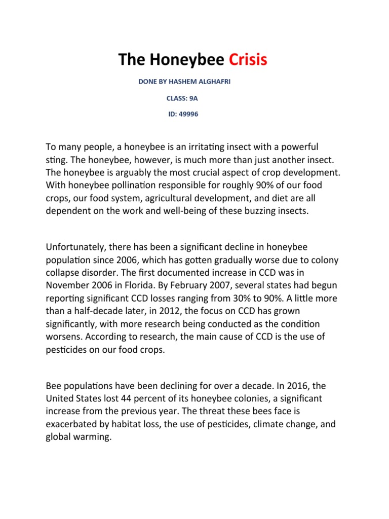 The Honeybee Crisis | PDF | Pesticide | Agriculture