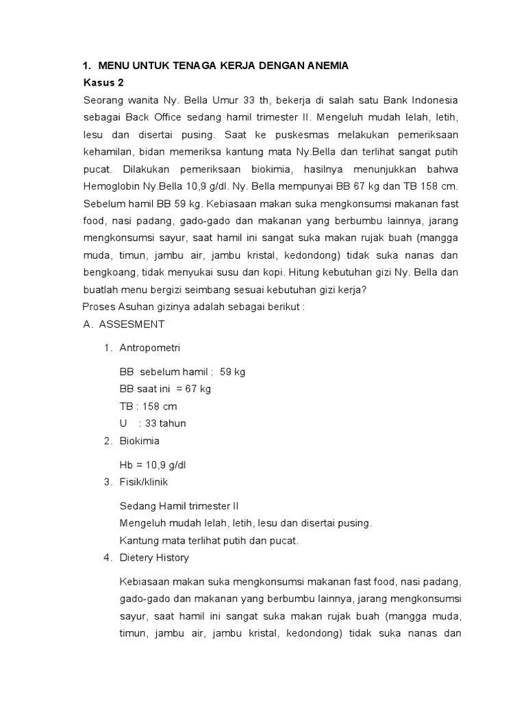 Menu Bergizi untuk Ibu Hamil Anemia | PDF