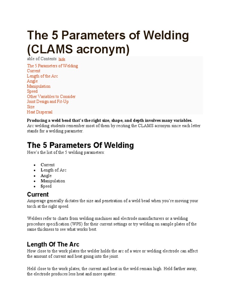5 Essential Welding Parameters Explained | PDF | Construction | Welding