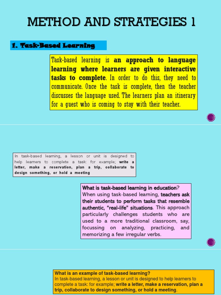 Modulo 1 - Metodos Task Based Learning Y03 | PDF | Learning | Pedagogy
