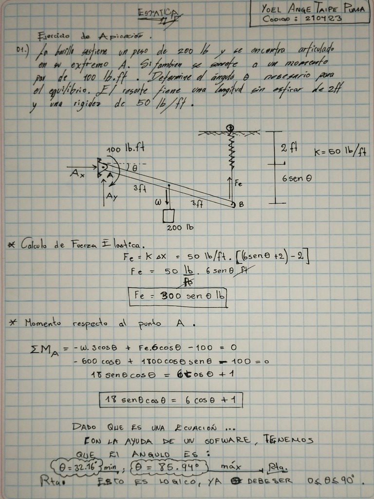 Ejercicio 01 de Estática | PDF