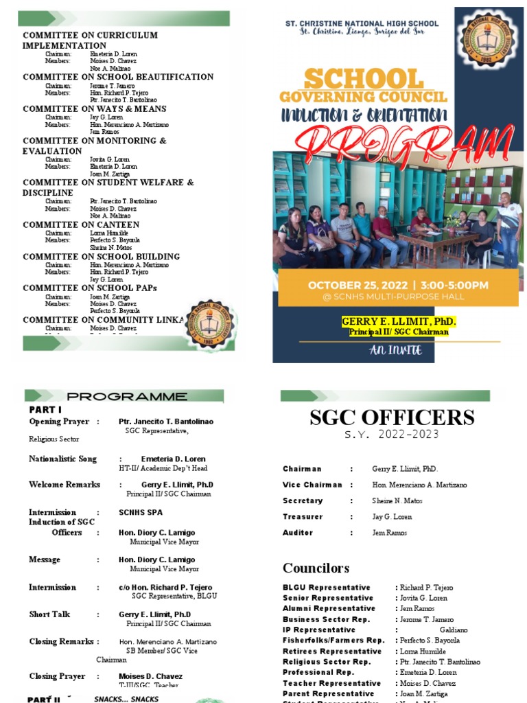 SGC Induction Orientation Program | PDF