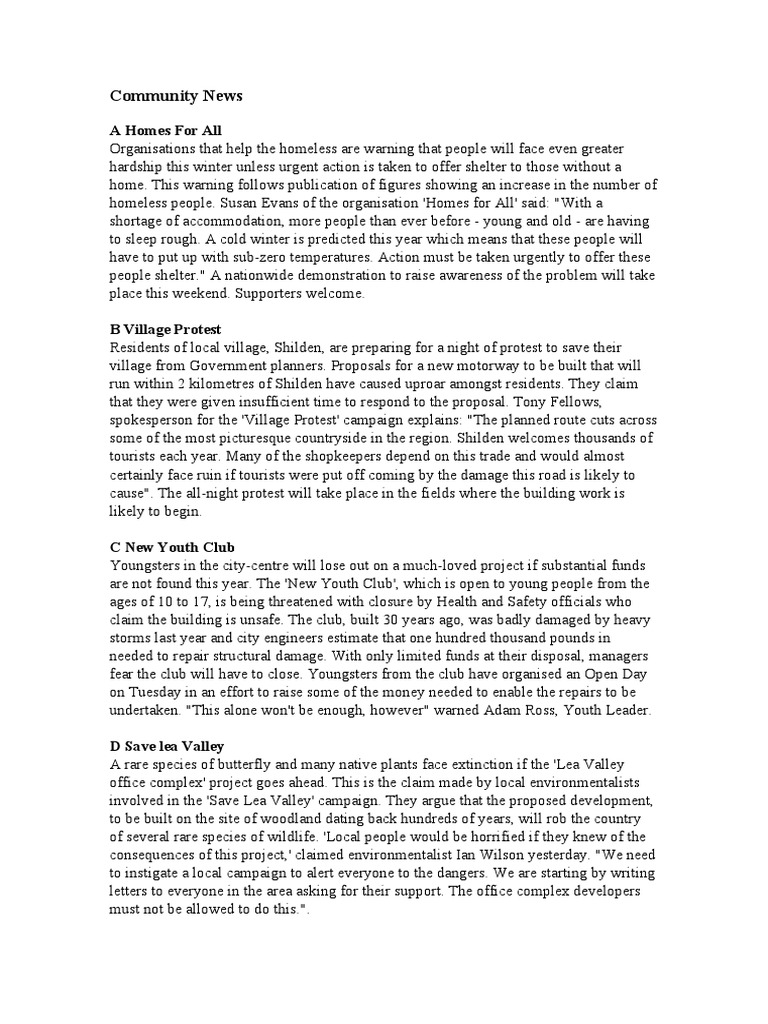 FCE Reading Part 7 | PDF