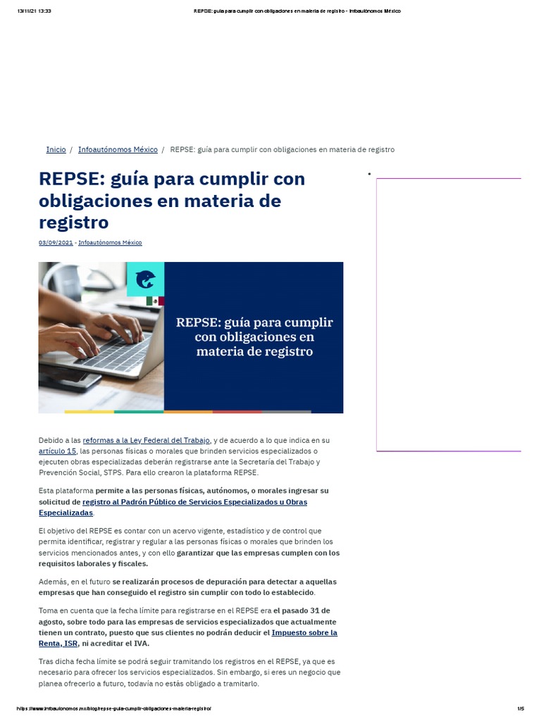REPSE - Guía para Cumplir Con Obligaciones en Materia de Registro ...