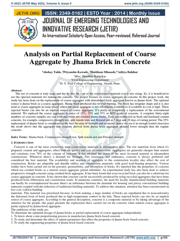 JETIR2205718 | PDF | Concrete | Construction Aggregate